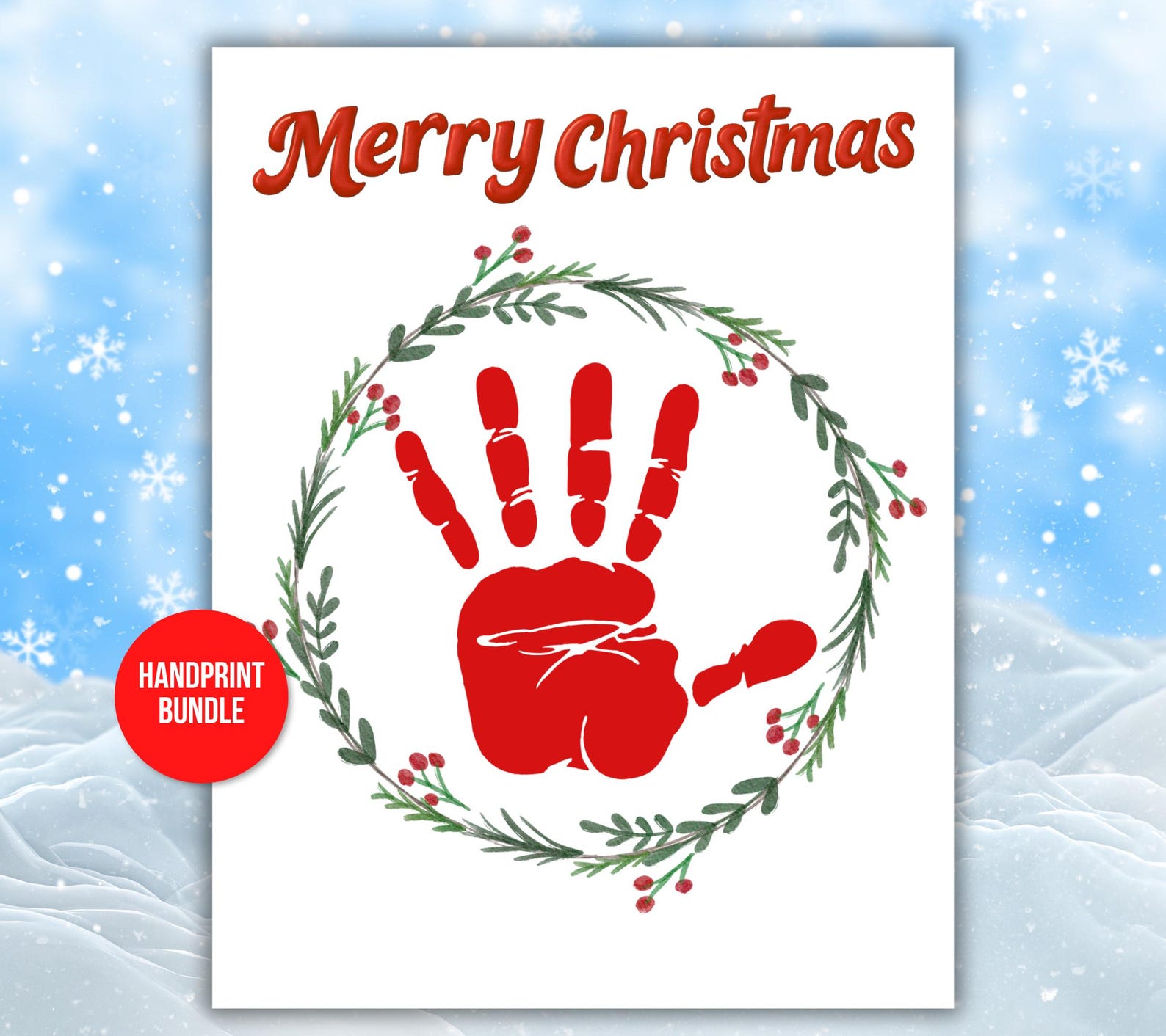 Christmas Handprint Keepsake Bundle, Christmas Handprint Art, Handprint ...