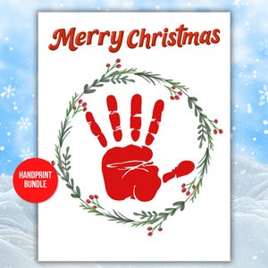 Christmas Handprint Keepsake Bundle, Christmas Handprint Art, Handprint ...