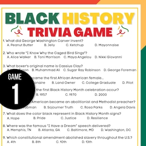 Black History Trivia, Black History Games, Black History Who Am I ...