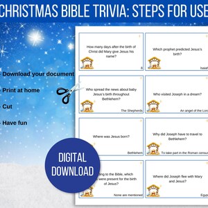 Christmas Bible Trivia Cards, Christmas Bible Trivia, Fun Nativity Game ...