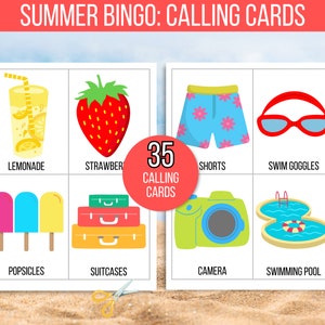 Summer Bingo, 100 Summer Bingo Cards, Summer Game, Summer Activity, Kid ...
