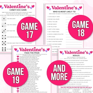 Valentine's Day Game Bundle, 45 Printable Valentines Games, Valentines ...