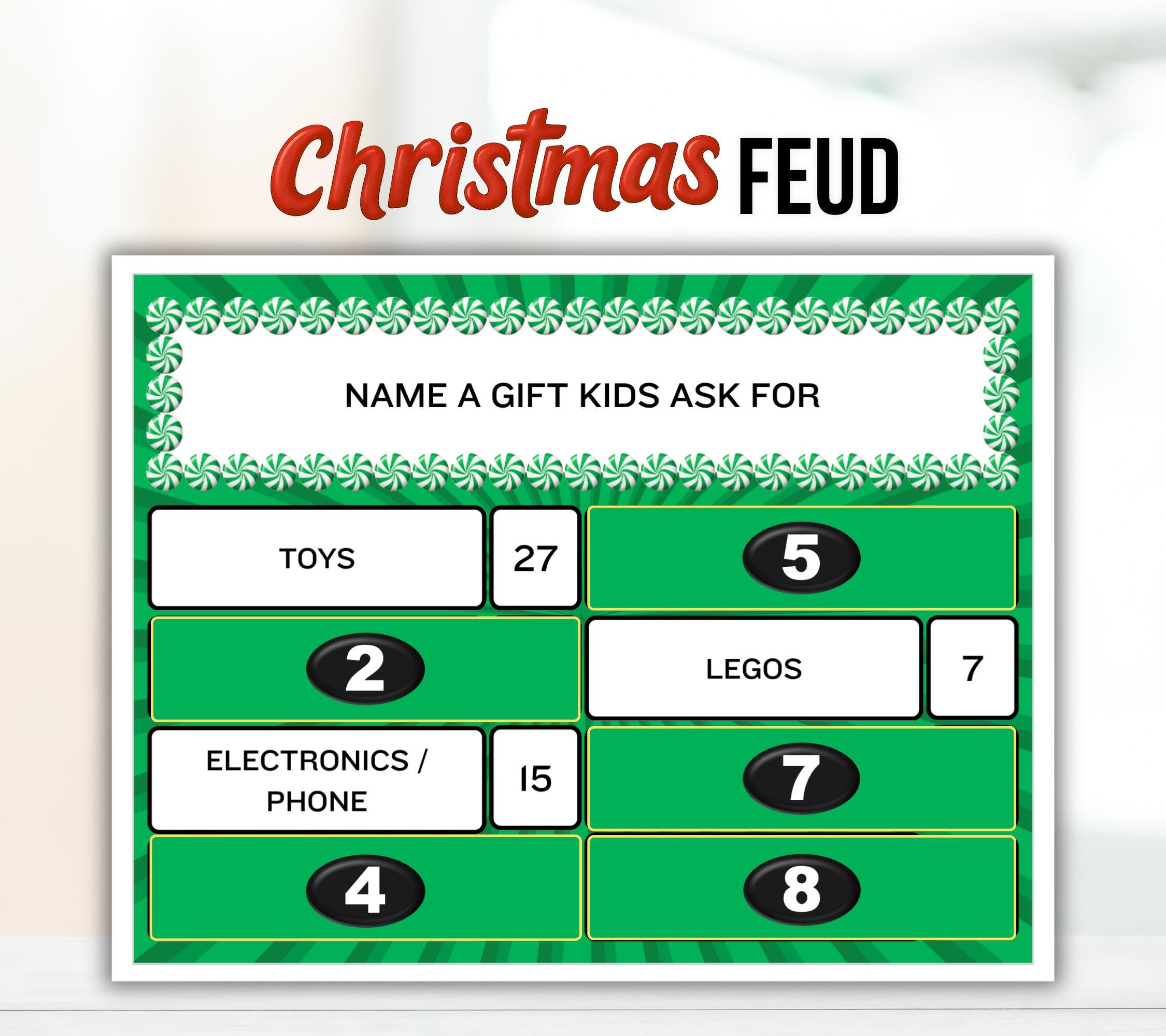 Christmas Feud Game, Christmas Friendly Feud Game, Christmas Activity ...