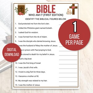 Bible Games, Bible Riddles, Bible Who Am I Riddles, Bible Study Games ...