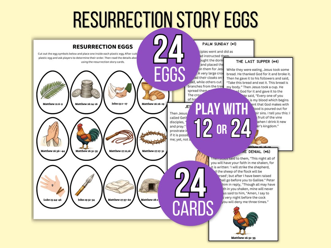 Printable Easter Story, Resurrection Story Cards, Resurrection Eggs ...