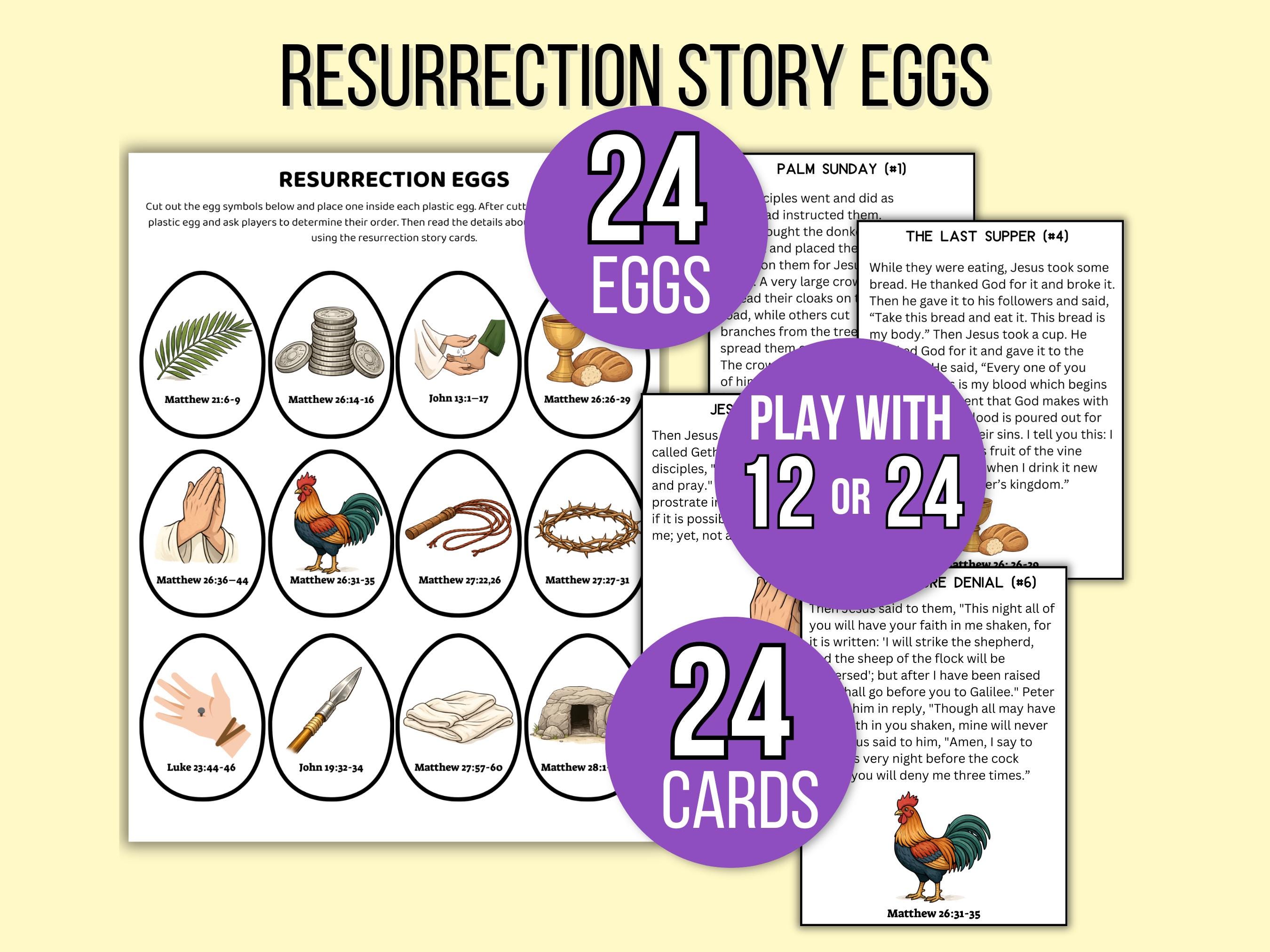 Printable Easter Story, Resurrection Story Cards, Resurrection Eggs ...