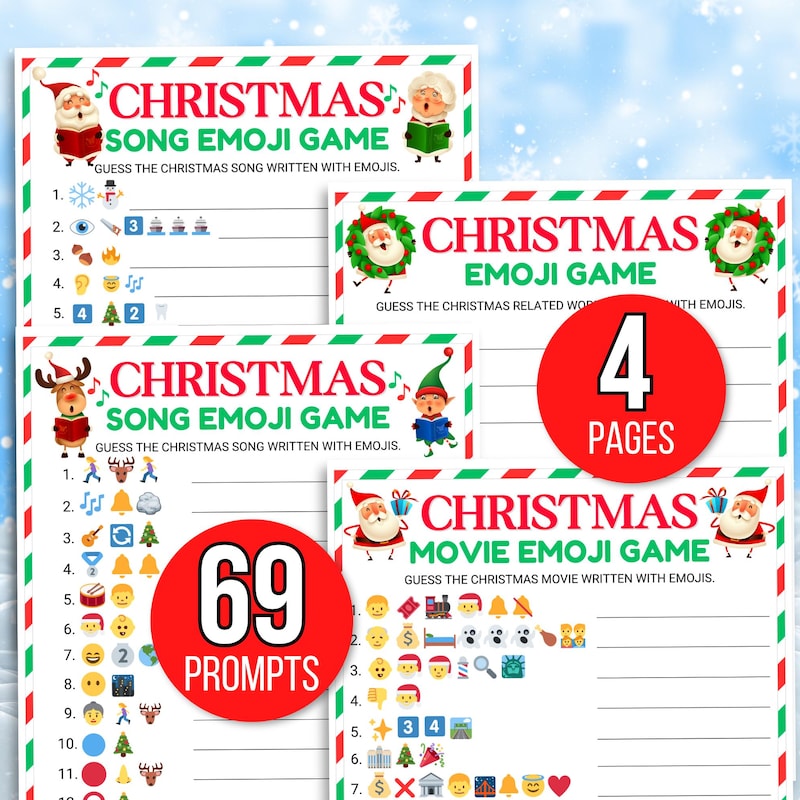 Christmas Emoji Song Trivia - Etsy