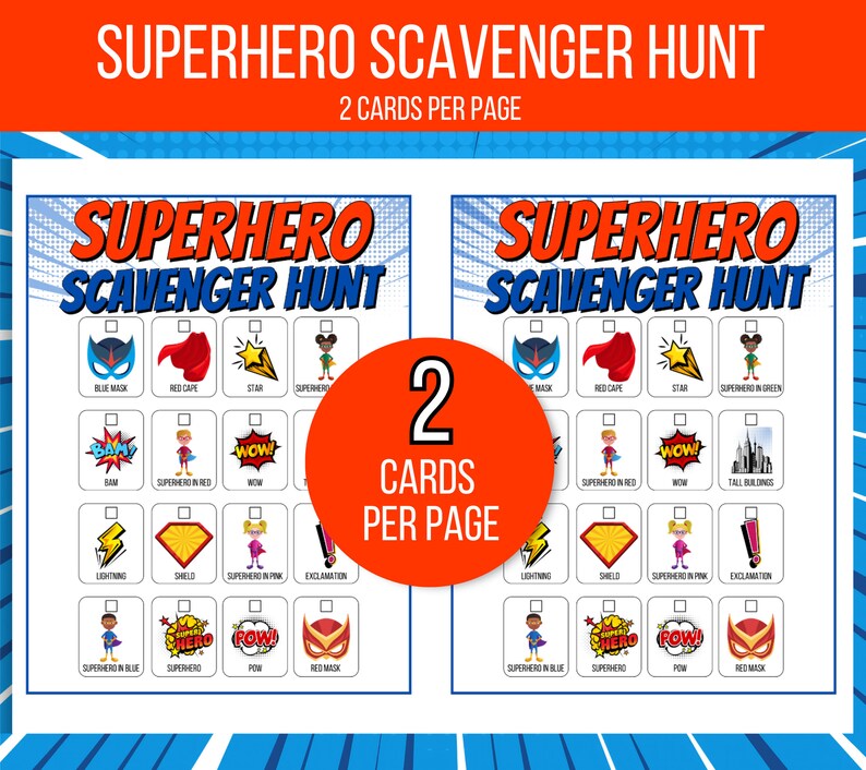 Superhero Scavenger Hunt, Superhero Game, Superhero Birthday, Superhero ...