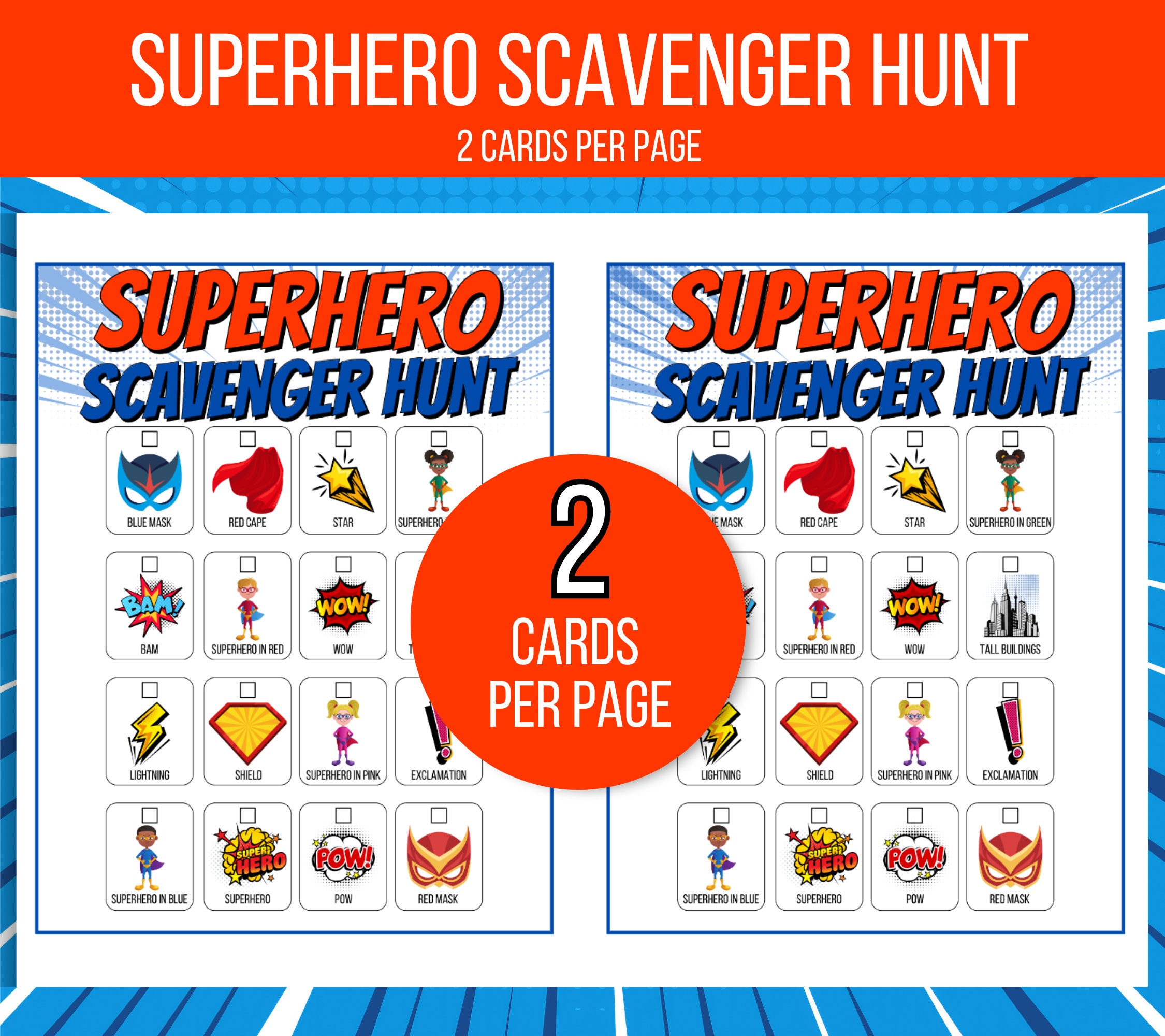 Superhero Scavenger Hunt, Superhero Game, Superhero Birthday, Superhero ...
