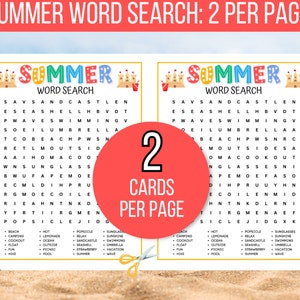 Summer Word Search, Fun Summer Game, Printable Summer Game, Summer ...