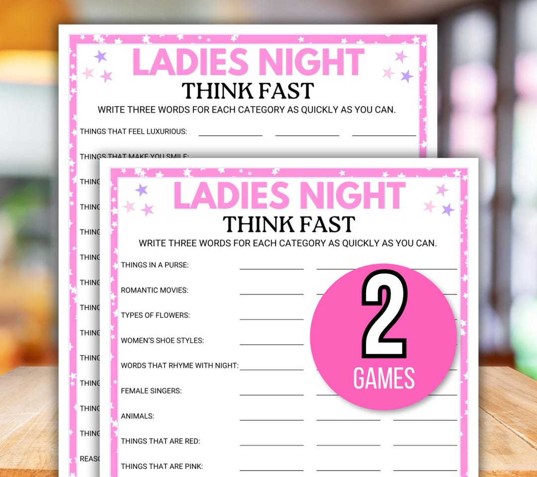 Ladies Night Think Fast Games, Ladies Night Party Games, Fun Ladies ...