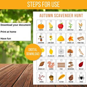 Autumn Scavenger Hunt for Kids, Outdoor Nature Scavenger Hunt, Autumn ...