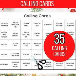 Christmas Carol Bingo, 50 Printable Christmas Carol Bingo Cards ...