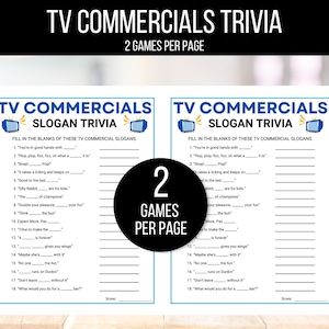 TV Commercial Trivia Game, TV Slogans Trivia Game, TV Commercial Match ...