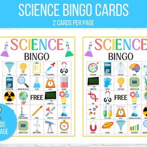 Science Bingo, 30 Printable Science Bingo Cards, Chemistry Bingo, Mad ...
