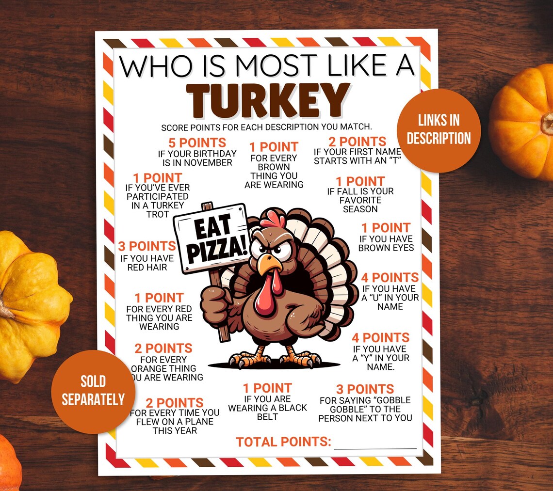 Thanksgiving Scavenger Hunt, Turkey Hunt Game, Thanksgiving Treasure ...