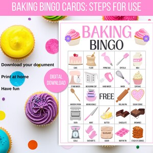 Baking Bingo, 30 Printable Baking Bingo Cards, Baking Birthday, Baking ...