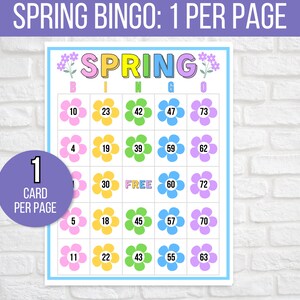 Spring Bingo, 100 Spring Bingo Cards, Spring Carte Bingo, Spring ...