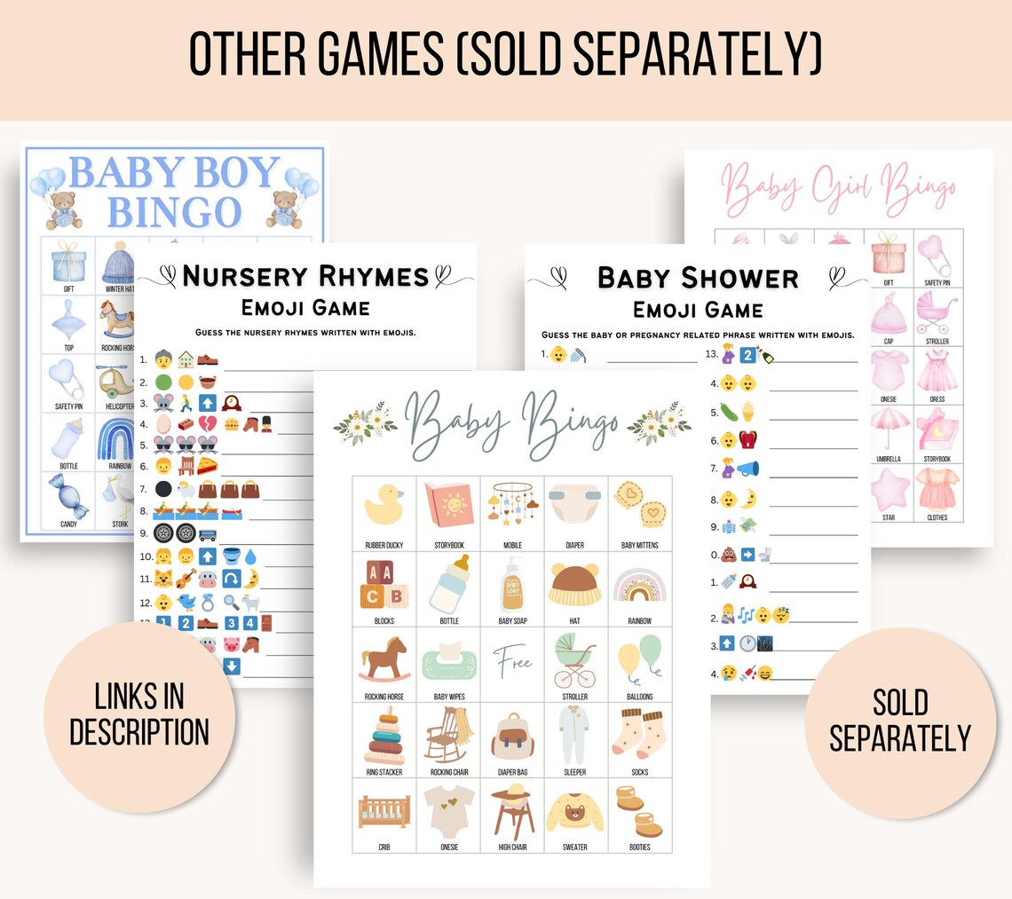 60 Fall Baby Shower Bingo Cards, Fall Baby Shower Games, Little Pumpkin ...