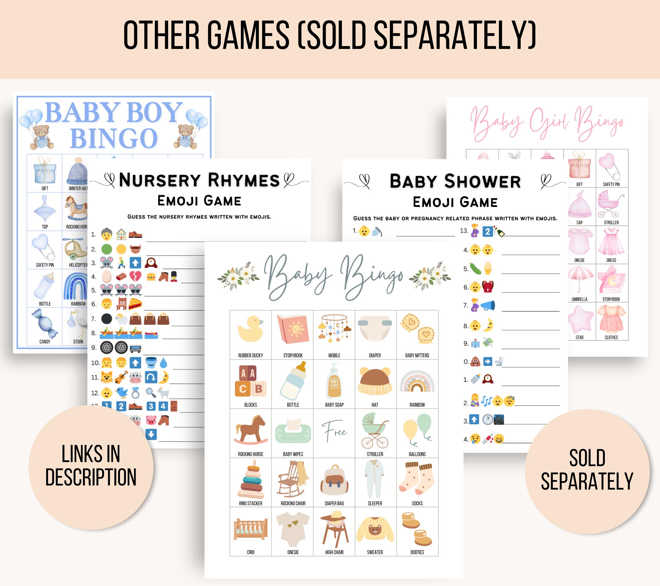 60 Fall Baby Shower Bingo Cards, Fall Baby Shower Games, Little Pumpkin ...