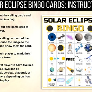 Solar Eclipse Bingo, 40 Printable Solar Eclipse Bingo Cards, Space ...