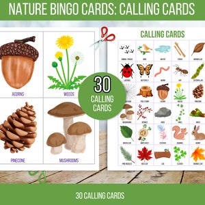 Nature Bingo, 30 Printable Nature Bingo Cards, Nature Party Game ...