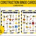 Construction Bingo, 30 Printable Construction Bingo Cards, Construction ...