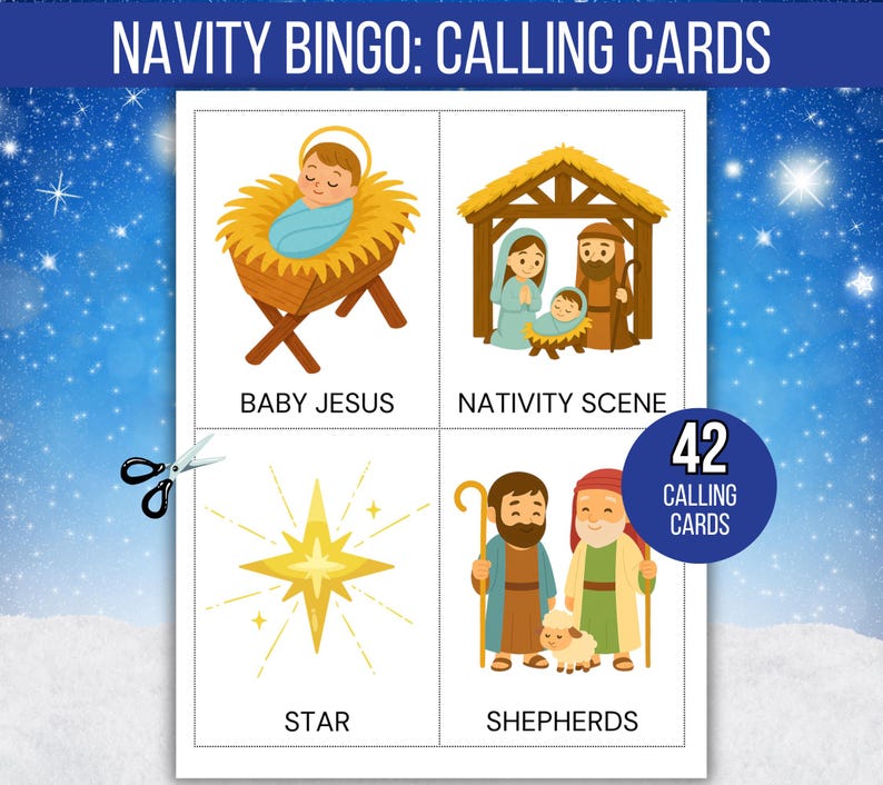 Nativity Bingo, 50 Nativity Bingo Cards, Christmas Bingo, Christmas ...