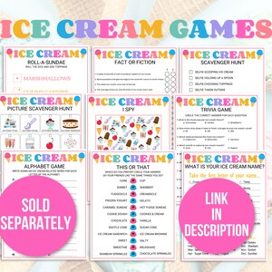 Ice Cream Bingo, 50 Printable Ice Cream Bingo Cards, Ice Cream Birthday ...