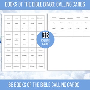 Books of the Bible Bingo, Bible Bingo, 60 Bible Bingo Cards, Bible ...