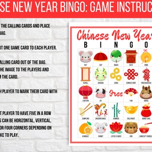 Chinese New Year Bingo, 30 Chinese New Year Bingo Cards, Chinese New ...