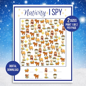 Nativity I Spy, Holiday I Spy, Nativity Seek and Find, Christmas ...