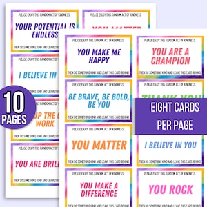 Random Act of Kindness Cards, Kindness Cards, 60 Positive Affirmation ...