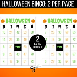 200 Halloween Bingo Cards, Halloween Number Bingo, Halloween Party Game ...