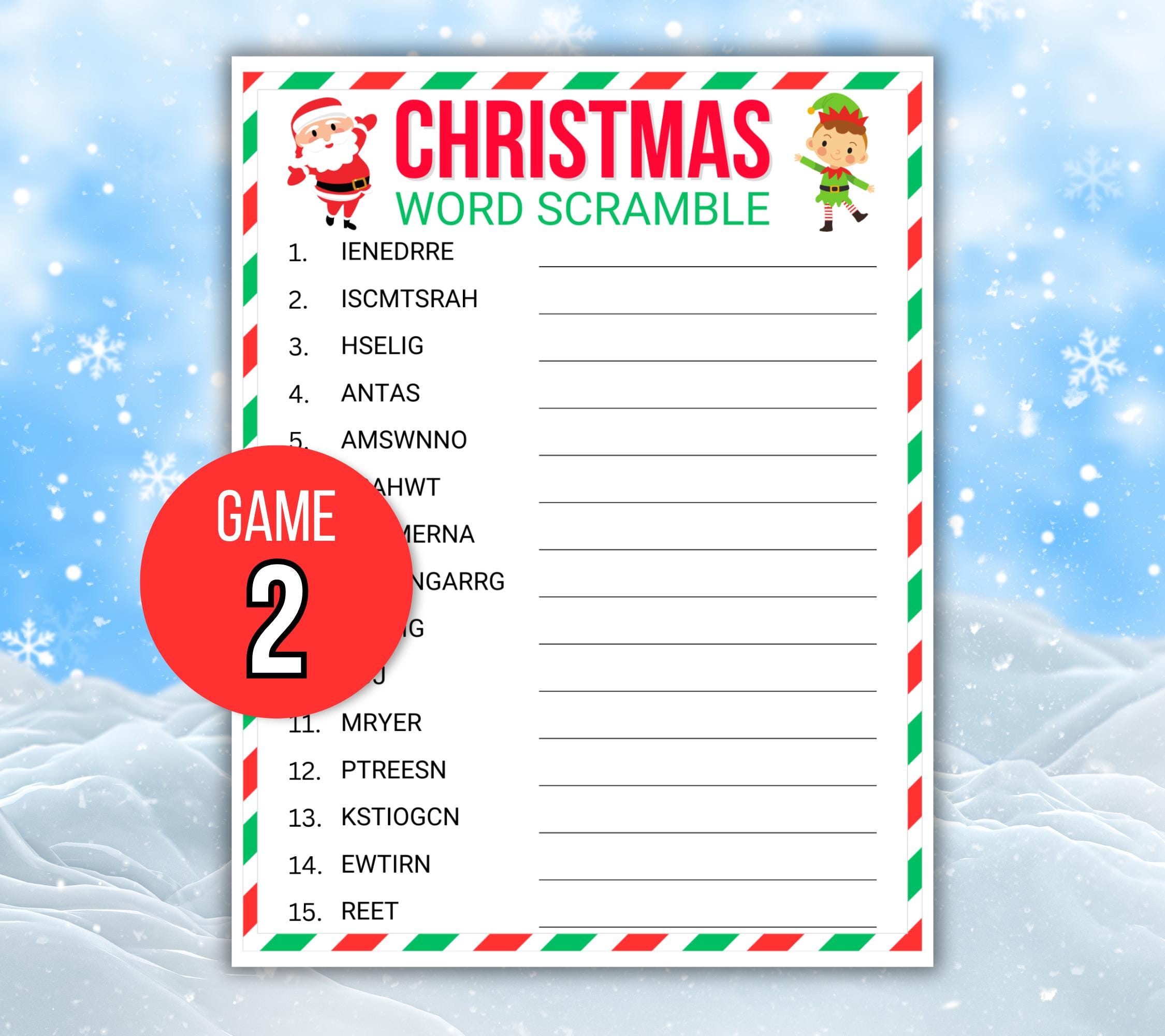Christmas Word Search, Christmas Word Scramble, Fun Christmas Game ...