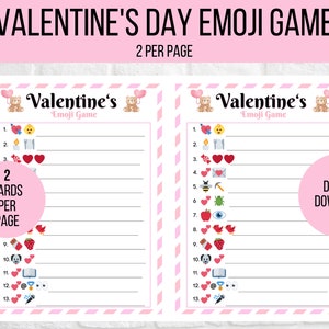 Valentine's Day Emoji Game, Emoji Valentine's Day Game, Valentine's ...