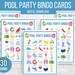 Pool Party Bingo, 30 Unique Printable Pool Bingo Cards, Pool Party Game ...