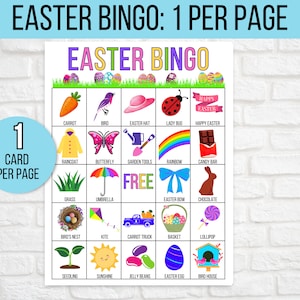 Easter Bingo, 30 Printable Easter Bingo Cards, Easter Activity for Kids ...