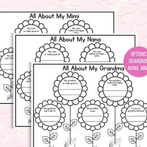 All About My Grandma Fill in the Blanks Questionnaire, Mother's Day ...