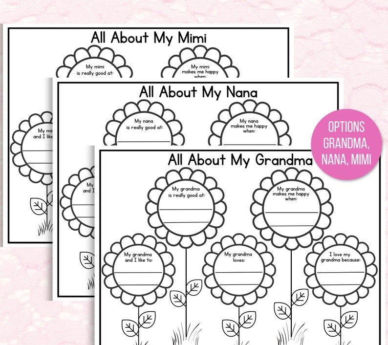 All About My Grandma Fill in the Blanks Questionnaire, Mother's Day ...