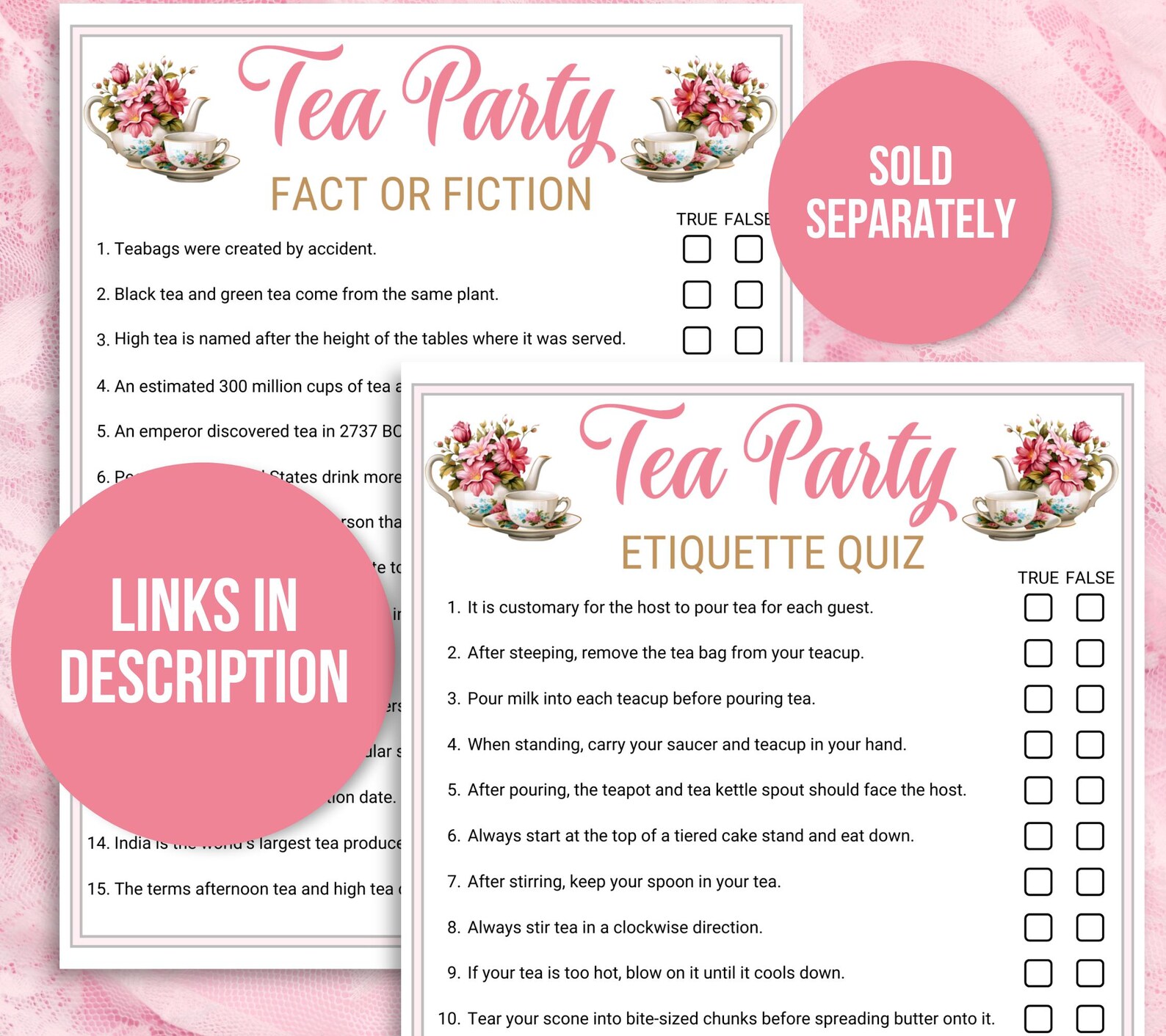 Tea Party Pass the Prize Games, Tea Party Pass the Present Games, Tea ...