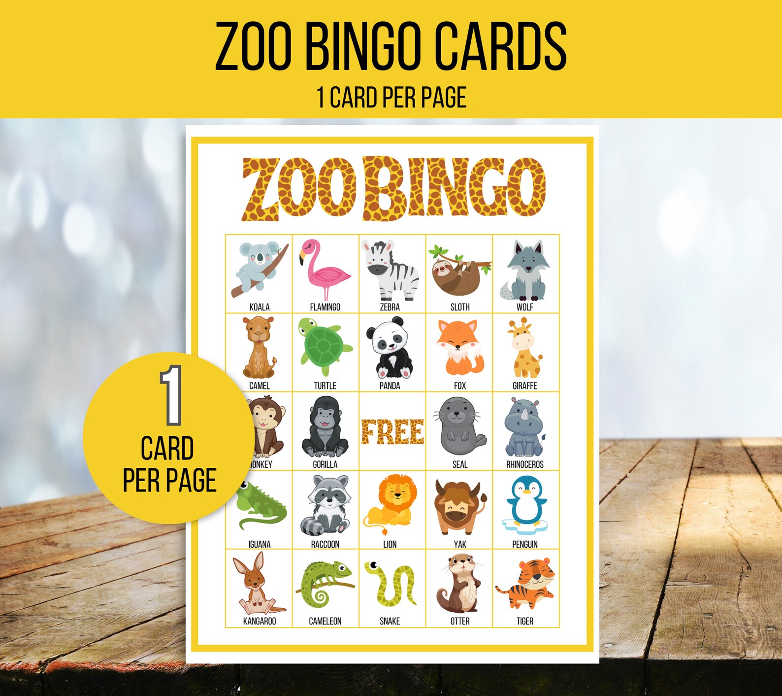 Zoo Bingo, 30 Printable Zoo Bingo Cards, Animal Bingo, Zoo Party Game ...