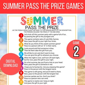 Summer Left Right Game, Summer Left Right Poem, Summer Pass the Prize ...