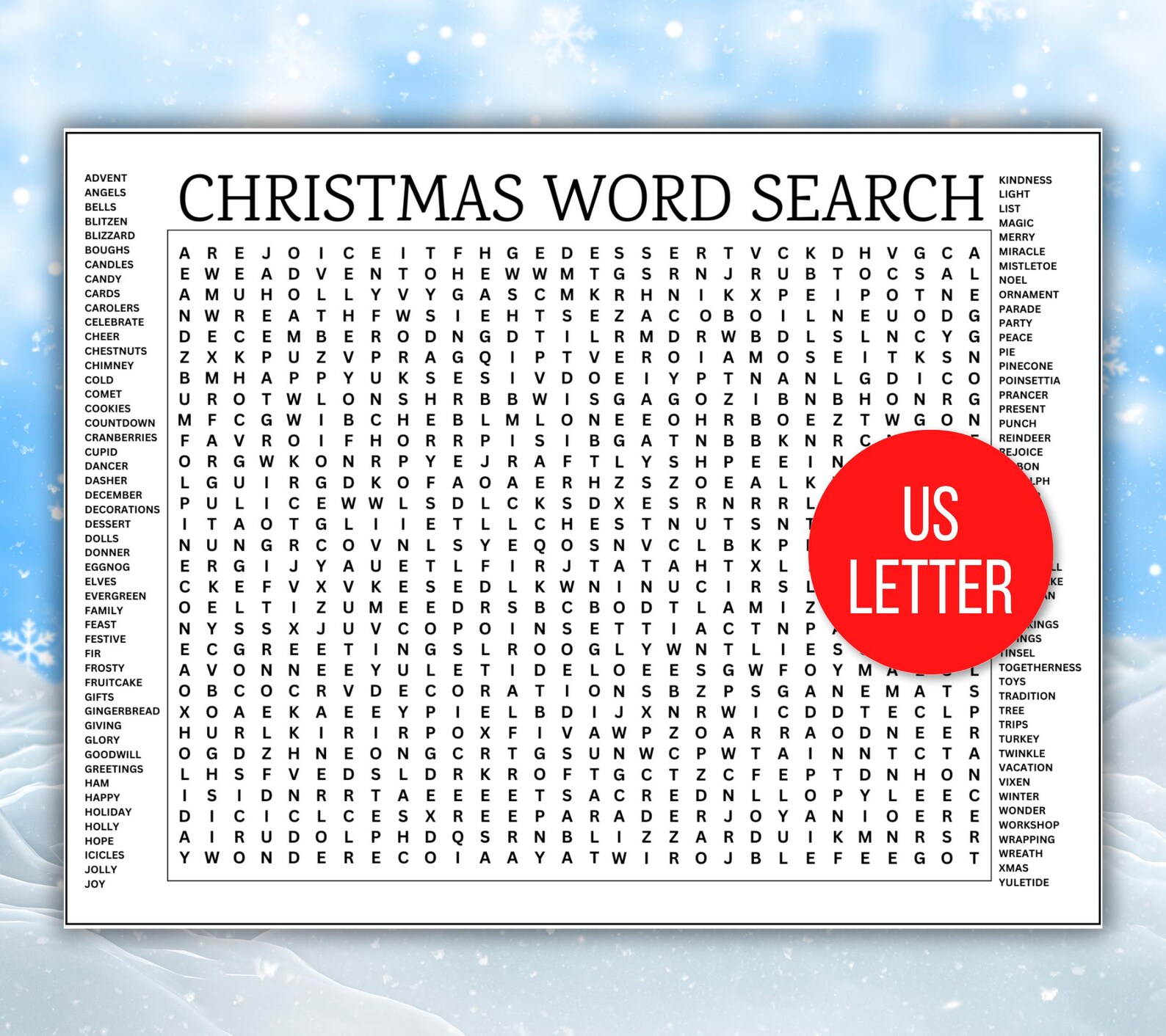 Giant Christmas Word Search, Giant Word Search, Giant Word Find ...