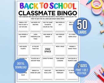 Classmate Bingo, Get to Know You Bingo, Find Someone Who Bingo, Find ...