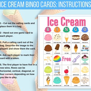 Ice Cream Bingo, 30 Printable Ice Cream Bingo Cards, Ice Cream Birthday ...
