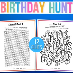 Indoor Birthday Treasure Hunt for Older Kids, Birthday Scavenger Hunt ...