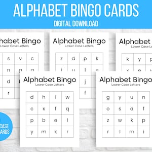 Alphabet Bingo, 100 Printable Alphabet Bingo Cards, ABC Practice, ABC ...