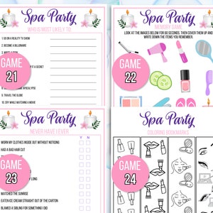 Spa Party Games Printable, Spa Party Activities, Girls Spa Party Games ...