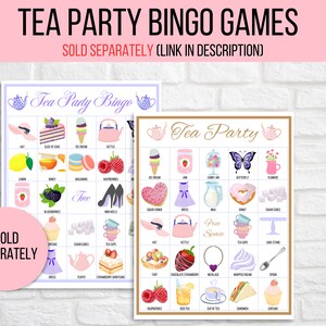 Tea Party Bingo, 60 Printable Tea Party Bingo Cards, Tea Party Game ...